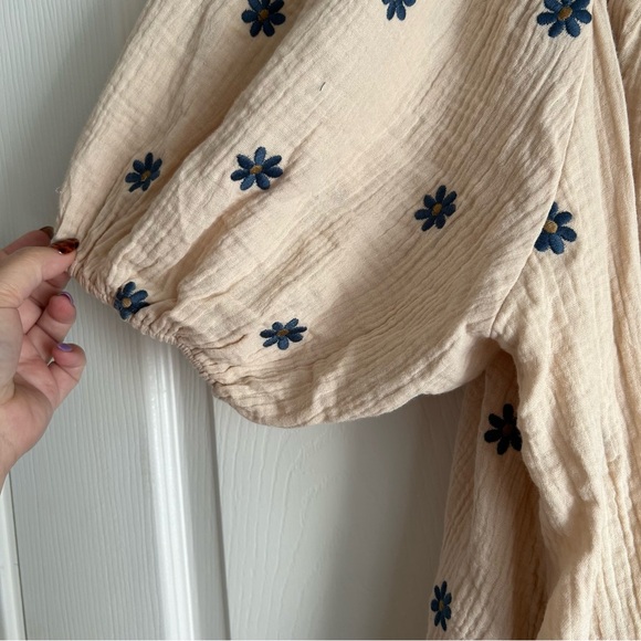 Polagram | Dresses | Polagram Gauze Dress With Blue Floral Pattern Nwt ...